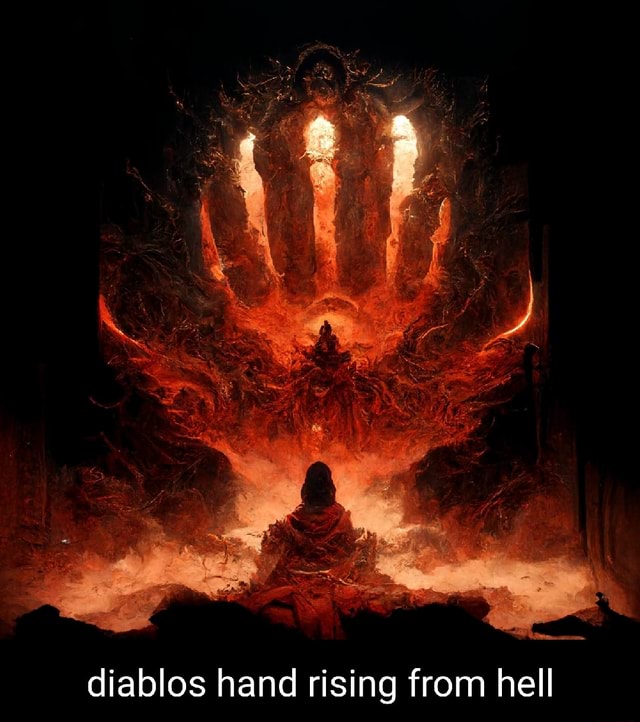 Diablos hand rising from hell - iFunny