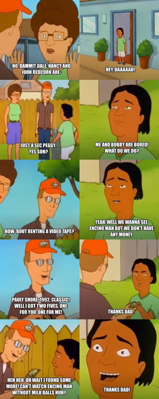 NO, DAMMIT DALE, NANCY AND JOHN REDEORN ARE- JUST A SEC PEGGY. YES SONP ...