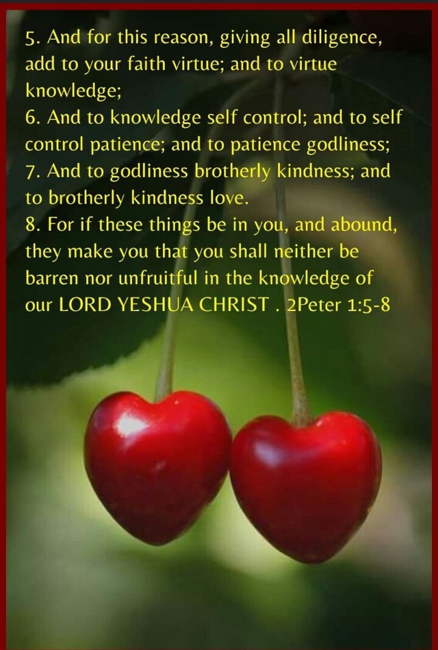 5. And for this reason, giving all diligence, add to your faith virtue ...