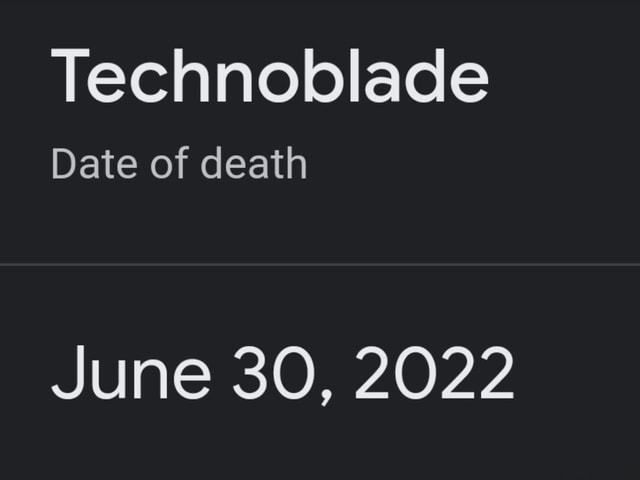 Technoblade Date of death June 30, 2022 - iFunny