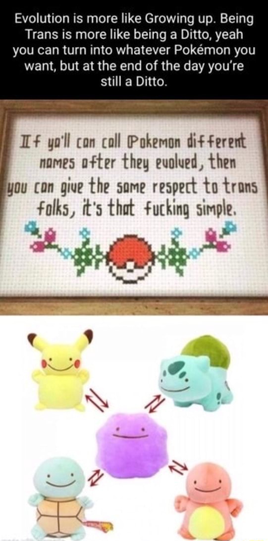 Evolution is more like Growing up. Being Trans is more like being a ...