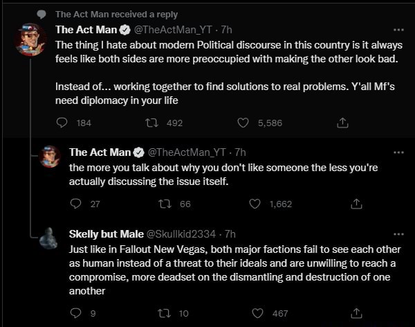 'The Act Man received a reply The Act Man @TheActMan YT The thing I ...