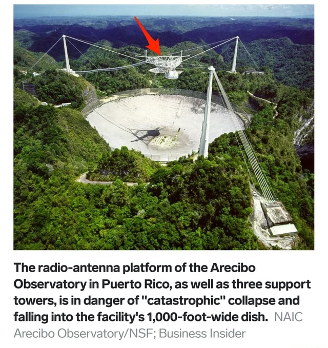 The radio-antenna platform of the Arecibo Observatory in Puerto Rico ...