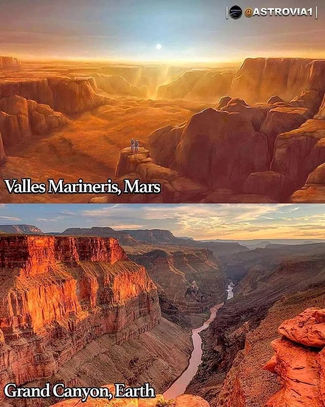 Valles Marineris, Mars Grand Canyon, Earth - iFunny