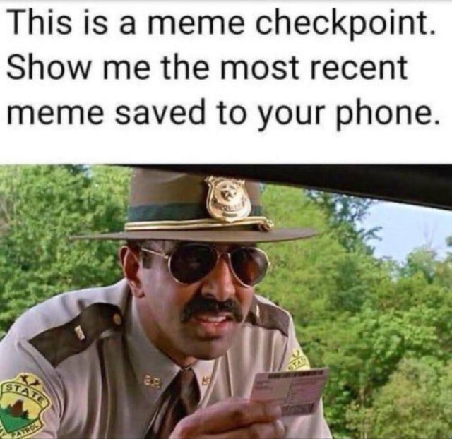 This is a meme checkpoint. Show me the most recent meme saved to your ...