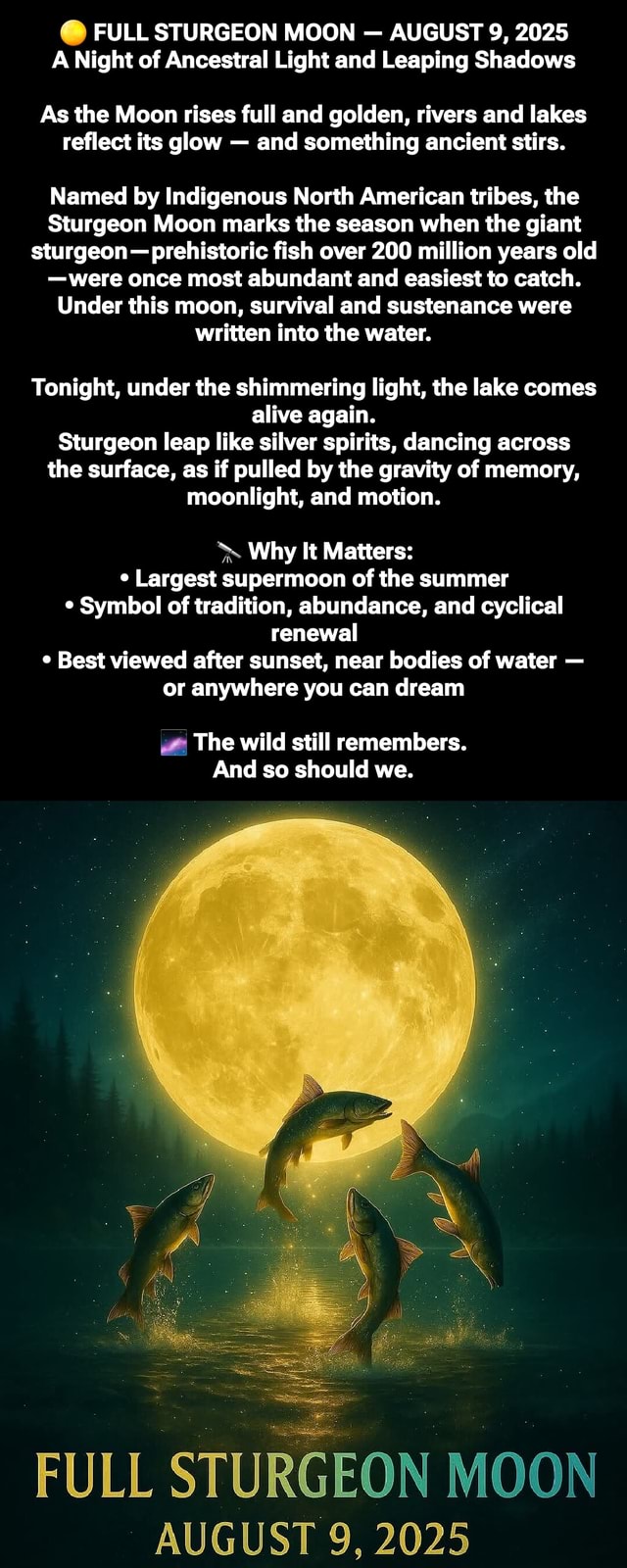 C) FULL STURGEON MOON - AUGUST 9, 2025 A Night of Ancestral Light and ...