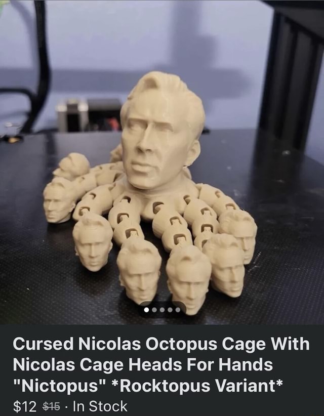 Cursed Nicolas Octopus Cage With Nicolas Cage leads For Hands "Nictopus ...