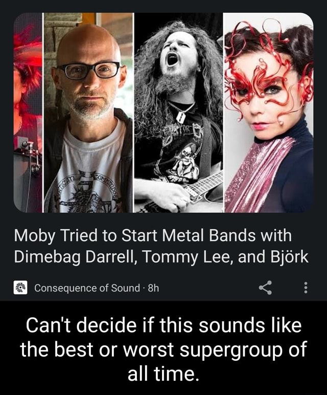 Moby Tried To Start Metal Bands With Dimebag Darrell Tommy Lee And