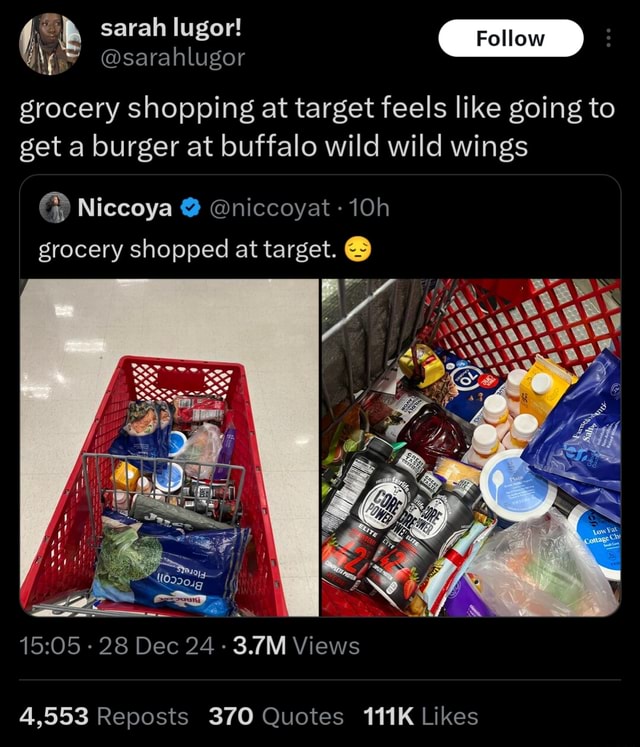 Sarah lugor! Foll @sarahlugor grocery shopping at target feels like ...