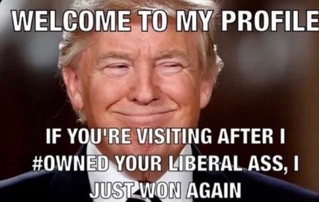 WELCOME TO MY PROFILE IF YOU'RE VISITING AFTER I "OWNED. YOUR LIBERAL ...