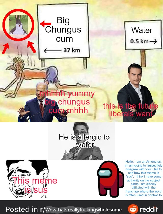 Big 'Chungus cum chungus Hello, I am an Among us, He is allergic to im ...