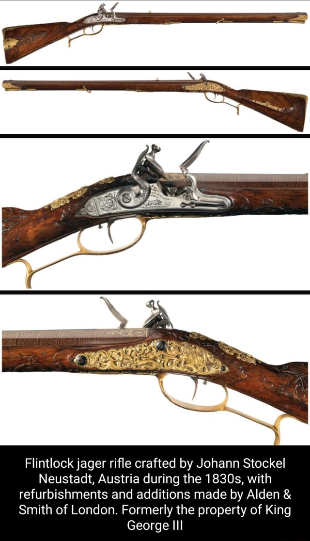 Flintlock jager rifle crafted by Johann Stockel Neustadt, Austria ...