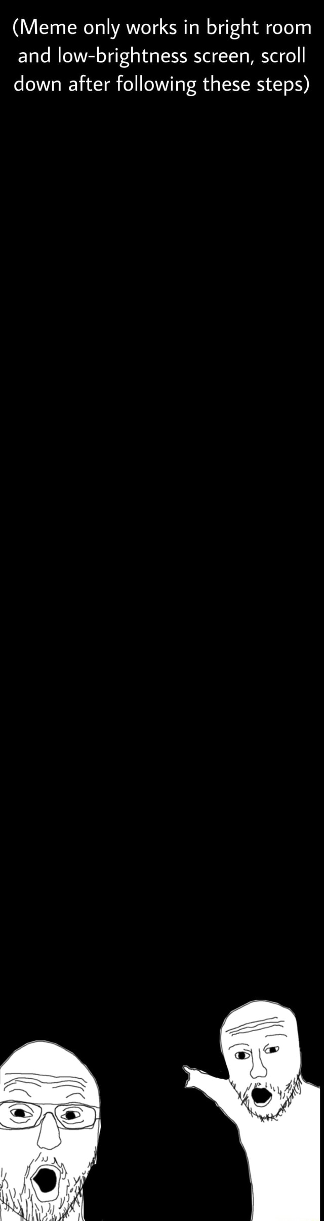 (Meme only works in bright room and low-brightness screen, scroll down ...