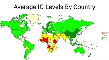 Average IQ Levels By Country - iFunny