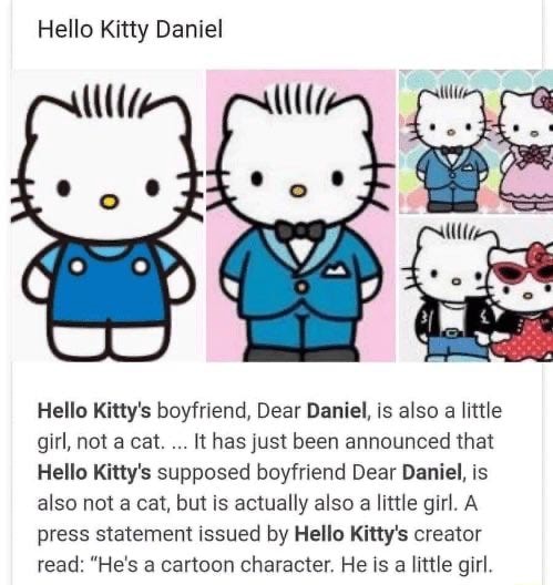 Hello Kitty Daniel Hello Kitty's boyfriend, Dear Daniel, is also a ...
