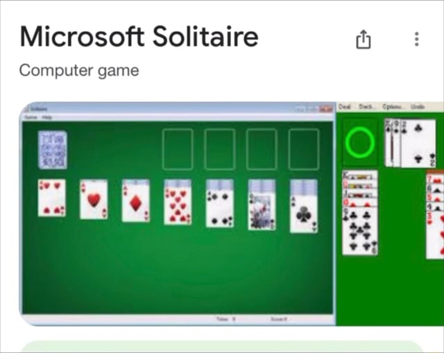 Microsoft Solitaire Computer game - iFunny