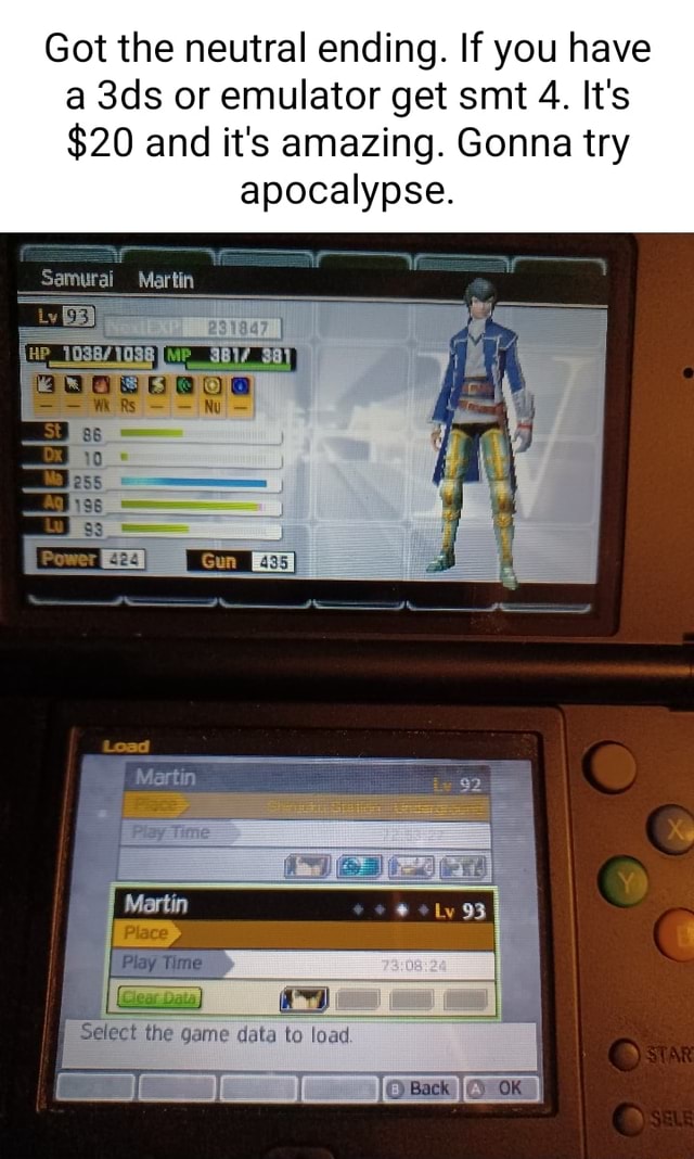 Got the neutral ending. If you have a or emulator get smt 4. It's $20 ...