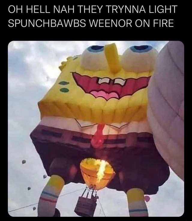OH HELL NAH THEY TRYNNA LIGHT SPUNCHBAWBS WEENOR ON FIRE - iFunny