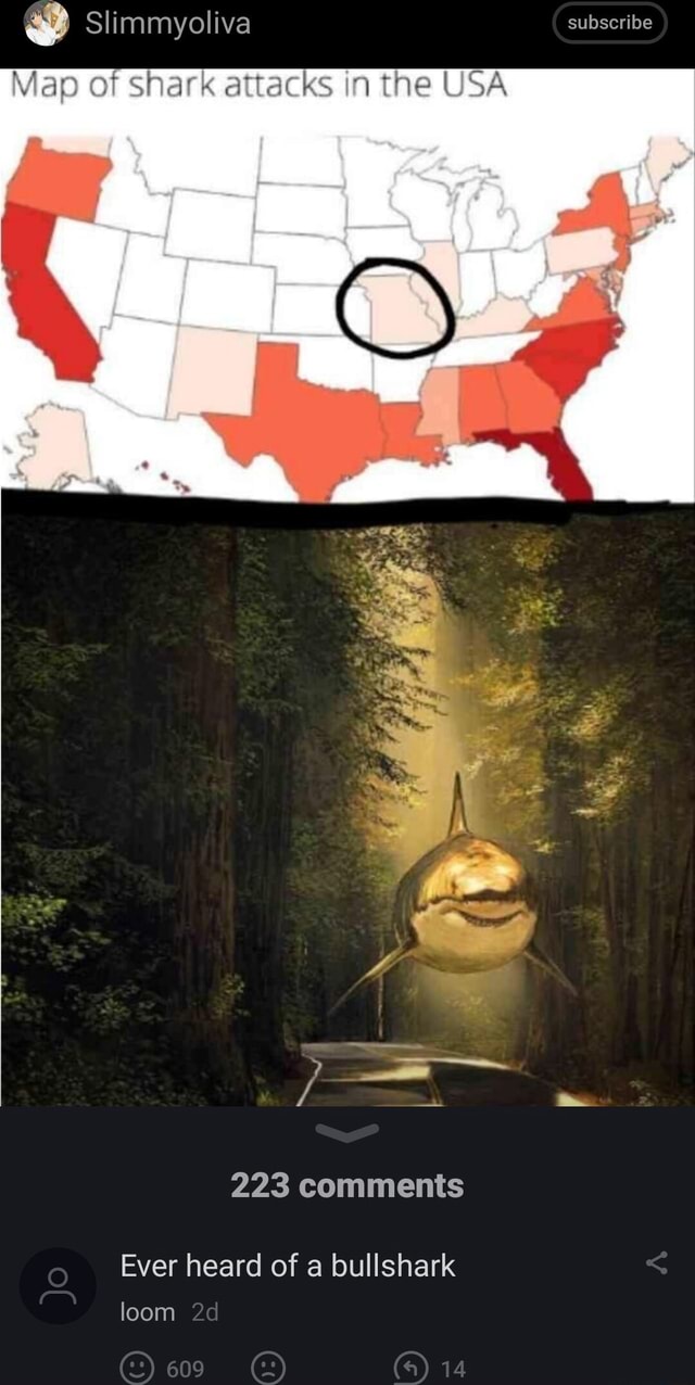 Slimmyoliva subscribe Map of shark attacks in the USA 223 comments Ever ...