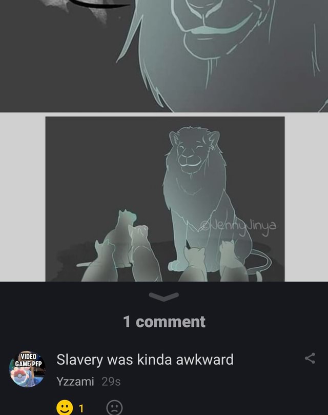 Comment Slavery was kinda awkward VIDEO GAME PFP Yzzami - iFunny