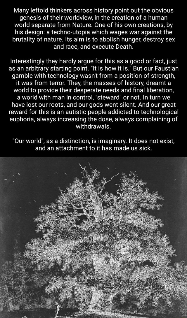 Many leftoid thinkers across history point out the obvious genesis of ...