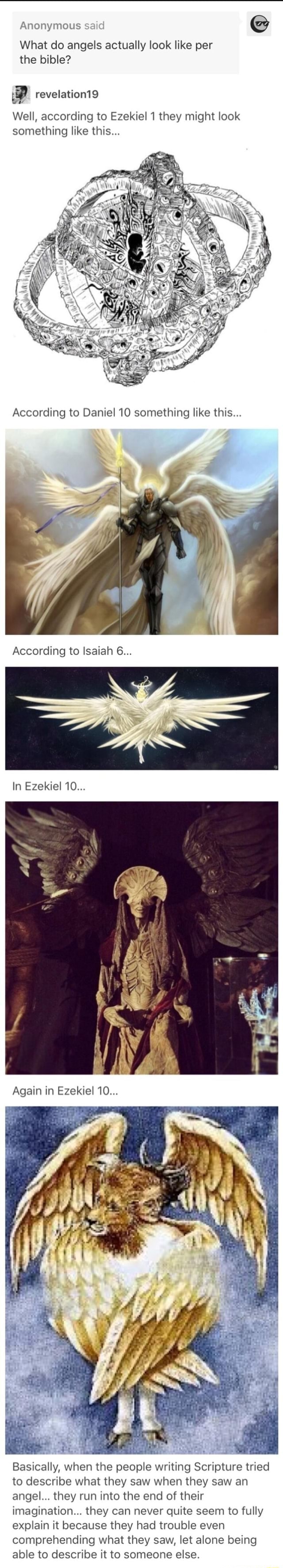 Anonymous said @ What do angels actually look like per the bible? Well ...