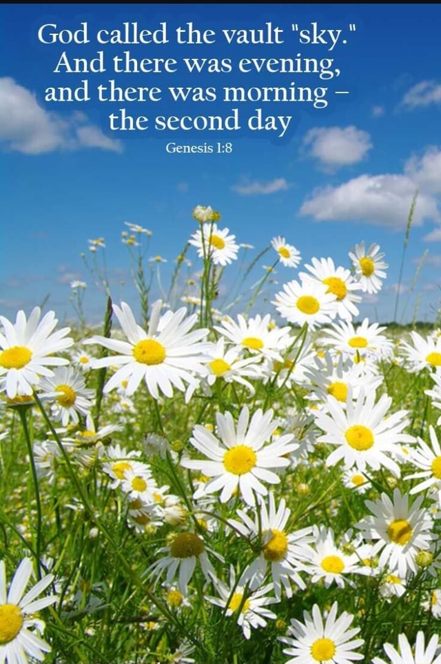 God called the vault "sky." And there was evening, and there was ...