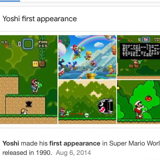 Yoshi first appearance Yoshi made his first appearance in Super Mario ...