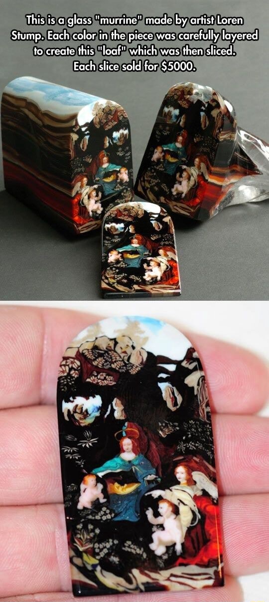 This is a gloss "murrine" made by artist Loren Stump. Each color in the ...
