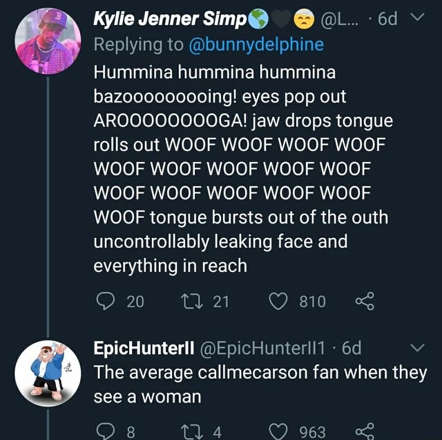 Kylie Jenner Simp@ @L... Replying to @bunnydelphine Hummina hummina ...