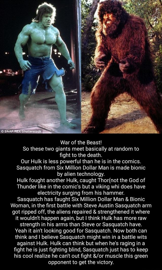 War of the Beast! So these two giants meet basically at random to fight ...