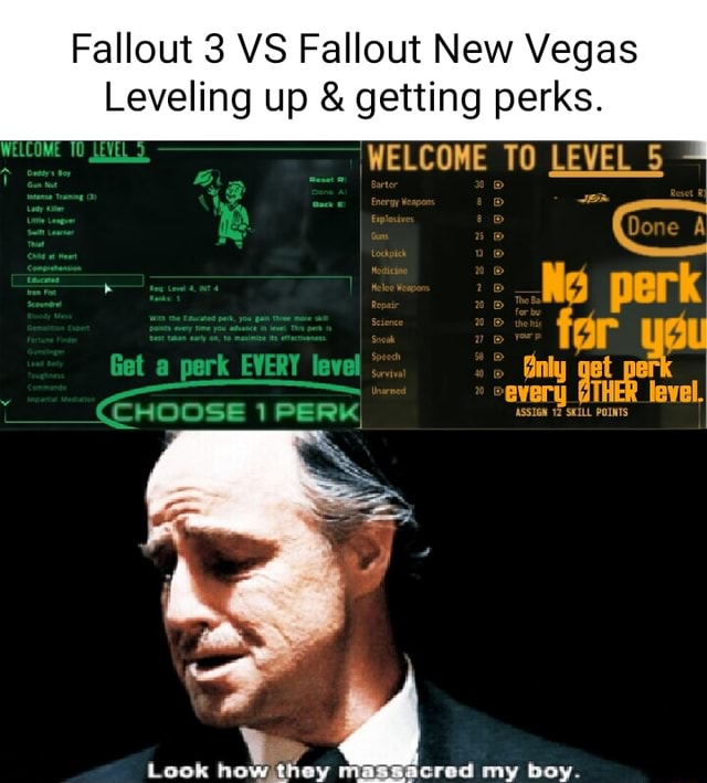 Fallout 3 VS Fallout New Vegas Leveling up & getting perks. WELCOME TO ...