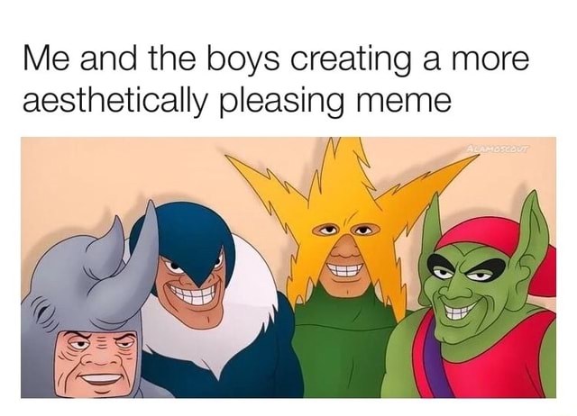 Me and the boys creating a more aesthetically pleasing meme - iFunny