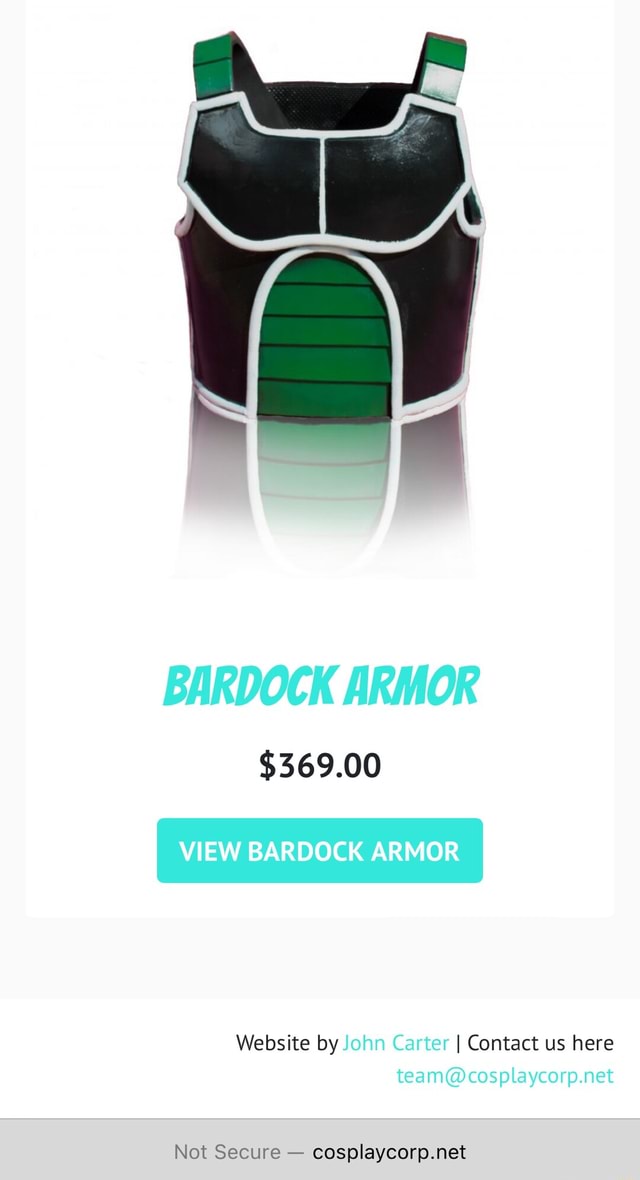 Ff BARDOCK ARMOR $369.00 VIEW BARDOCK ARMOR Website by John Carter I ...