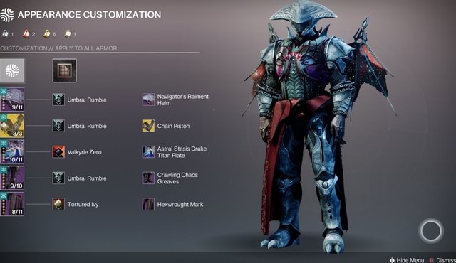 APPEARANCE CUSTOMIZATION Umbral Rumble Valkyrie Zero I Umbral Rumble ...