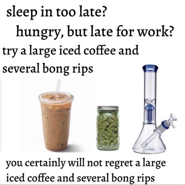Sleep in too late? hungry, but late for work? try a large iced coffee ...