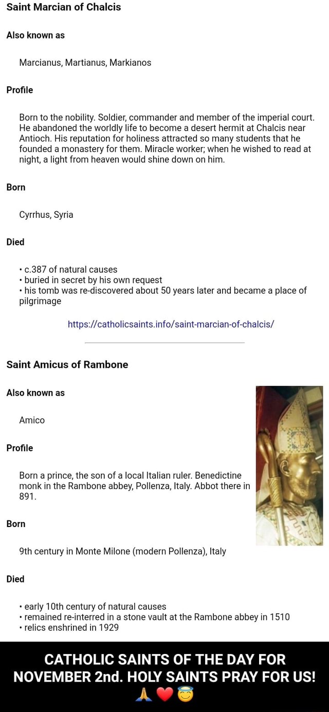 Saint Marcian of Chalcis Also known as Marcianus, Martianus, Markianos ...