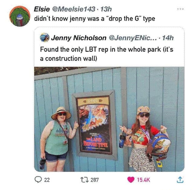 Elsie @Meelsie143 didn't know jenny was a "drop the G" type Jenny ...