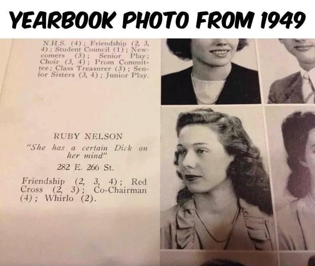 Awesome! :) - YEARBOOK PHOTO FROM 1949 4): 8 lent Ch 4 omit ce; Class ...