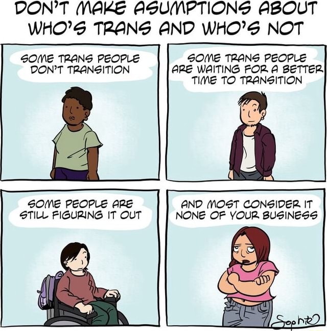 DON'T MAKE ASSUMPTIONS ABOUT WHO'S TRANS AND WHO'S NOT SOME TRANS ...