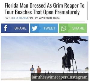 Florida man. - Florida Man Dressed As Grim Reaper To Tour Beaches That ...
