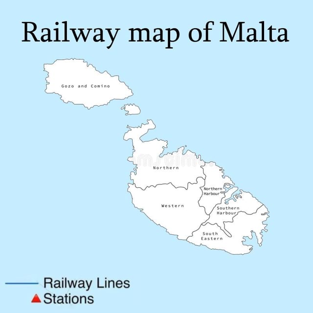 Railway map of Malta - Railway map of Malta Railway Lines AStations ...