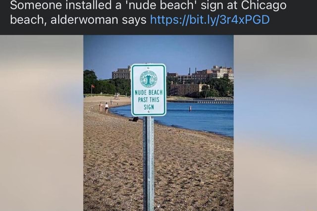 Someone installed 'nuce sign at Chicago beach, alderwoman says NUDE ...