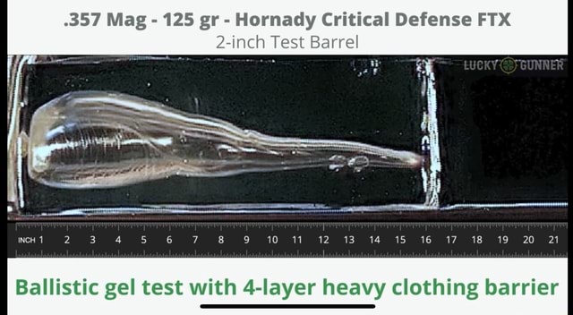.357 Mag - 125 gr - Hornady Critical Defense FTX 2-inch Test Barrel ...