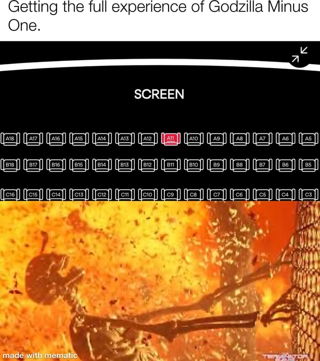Getting the full experience of Godzilla Minus One. SCREEN es mematic ...