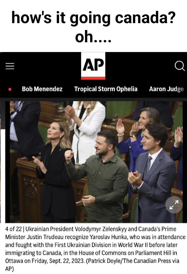 How's it going canada? oh.... Bob Menendez Tropical Storm Ophelia Aaron ...