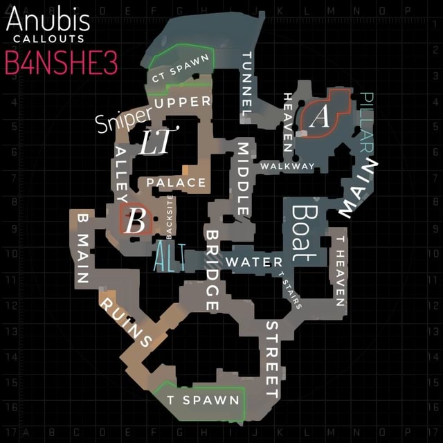 My version of callouts on Anubis that I've heard and I use. A lot of ...