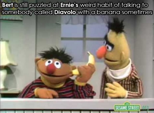 Bert is still puzzled at Ernie's weird habit of talking to somebody ...