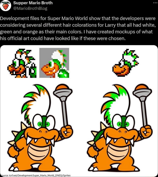 Supper Mario Broth Development files for Super Mario World show that ...