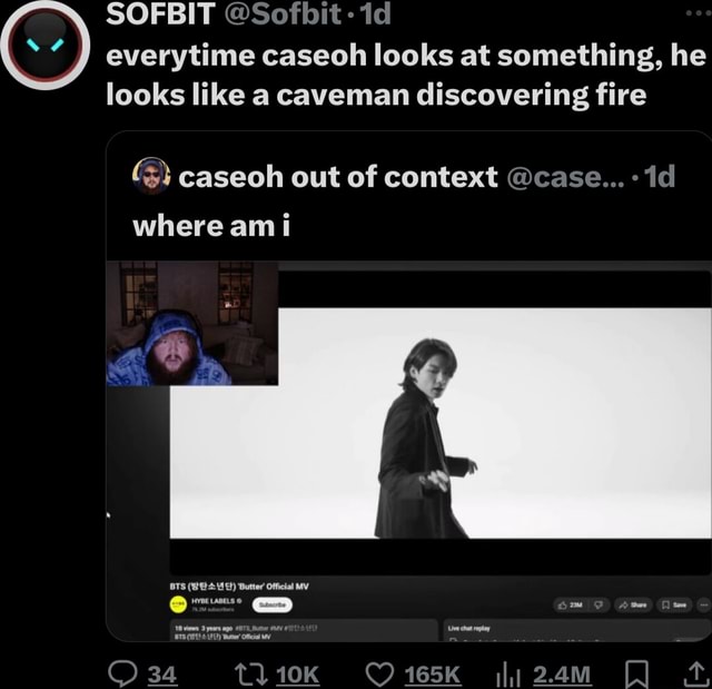 OFBIT @Sofbit- everytime caseoh looks at something, he looks like a ...